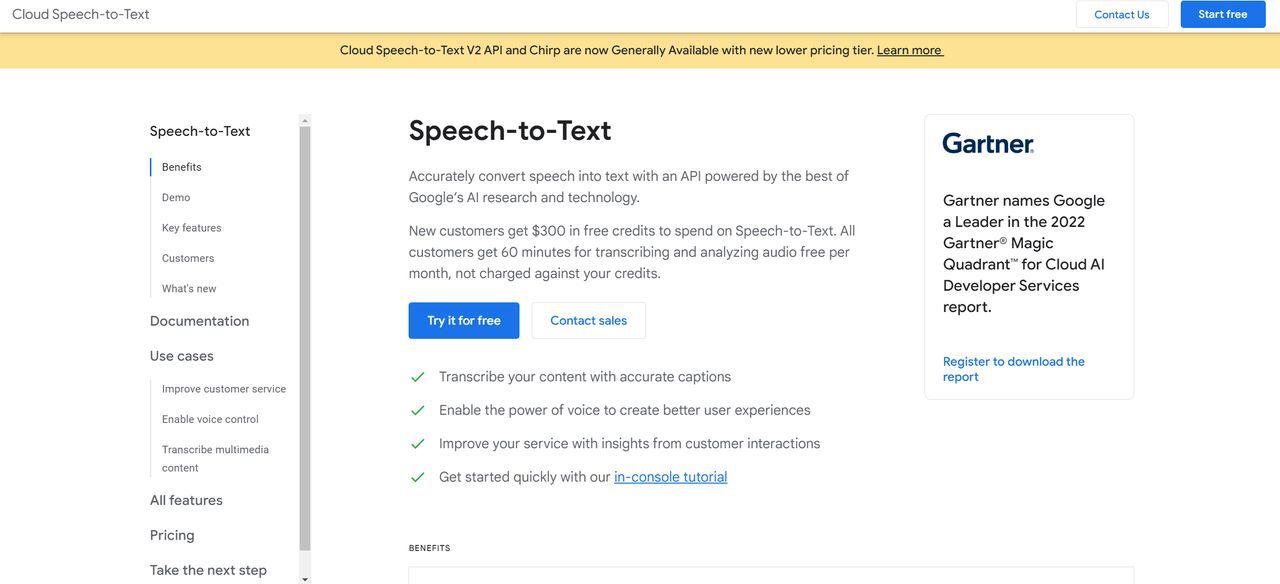 Google Cloud Speech to Text