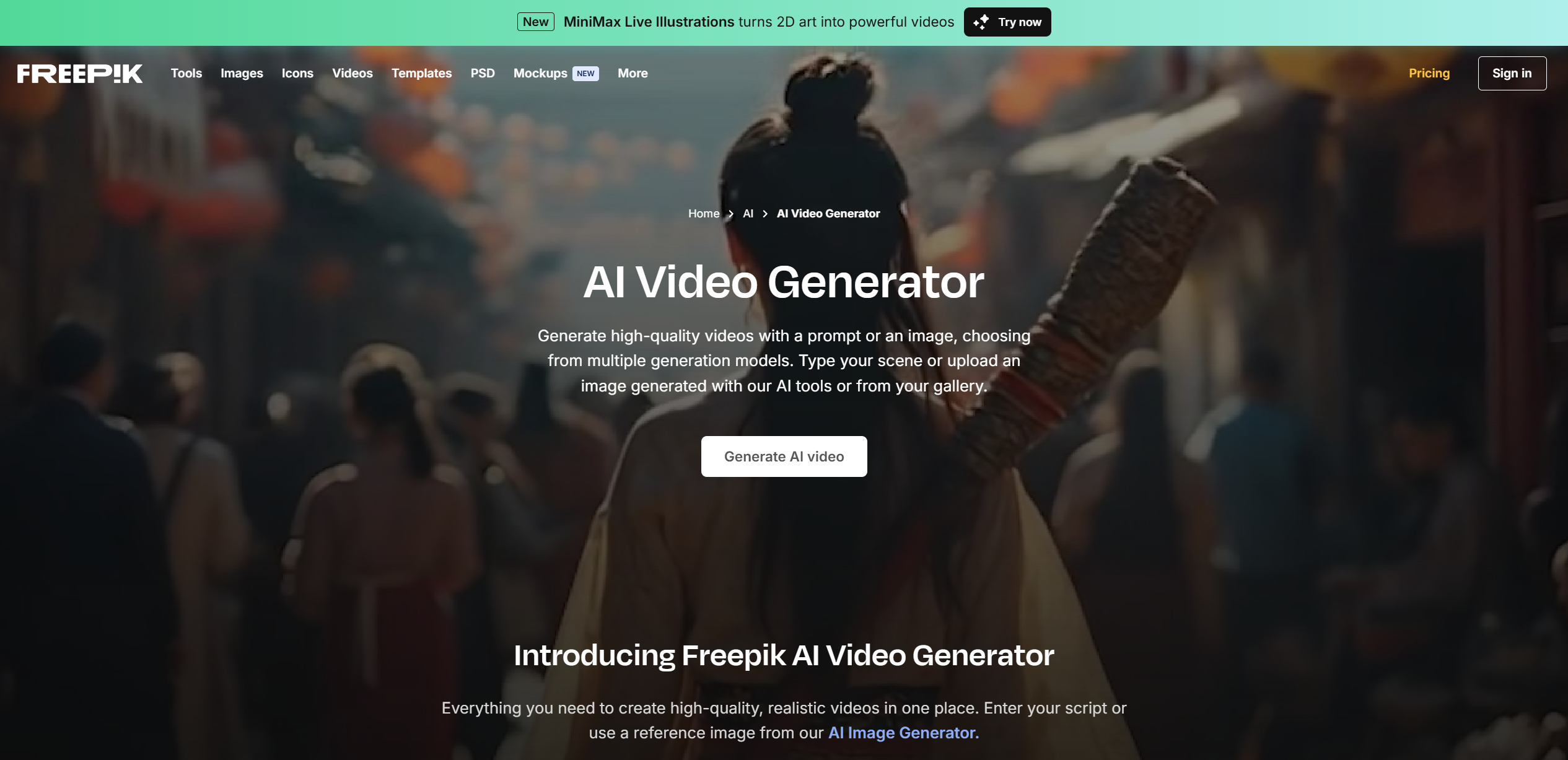 Freepik AI Video Generator
